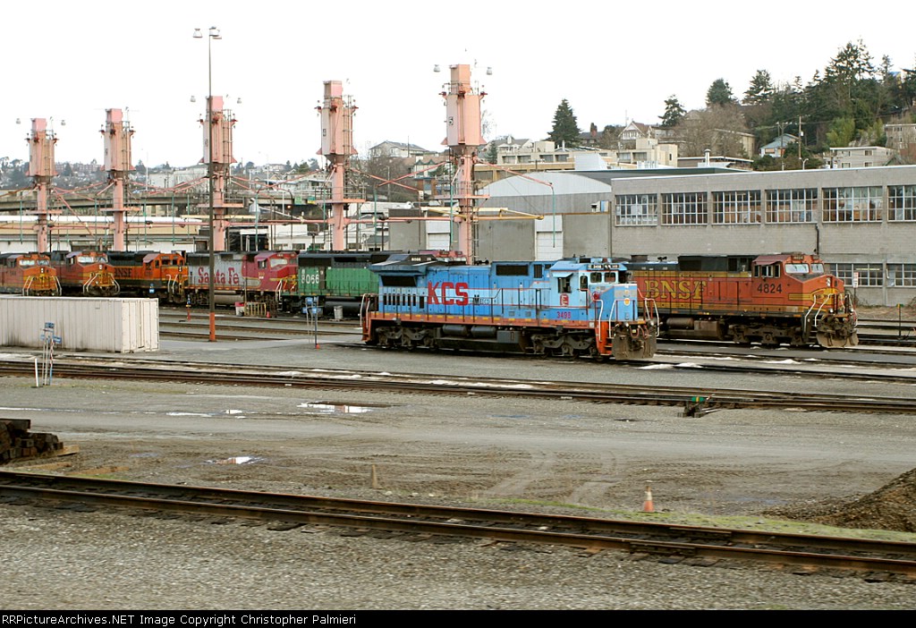 KCSM 3498 and BNSF 4824